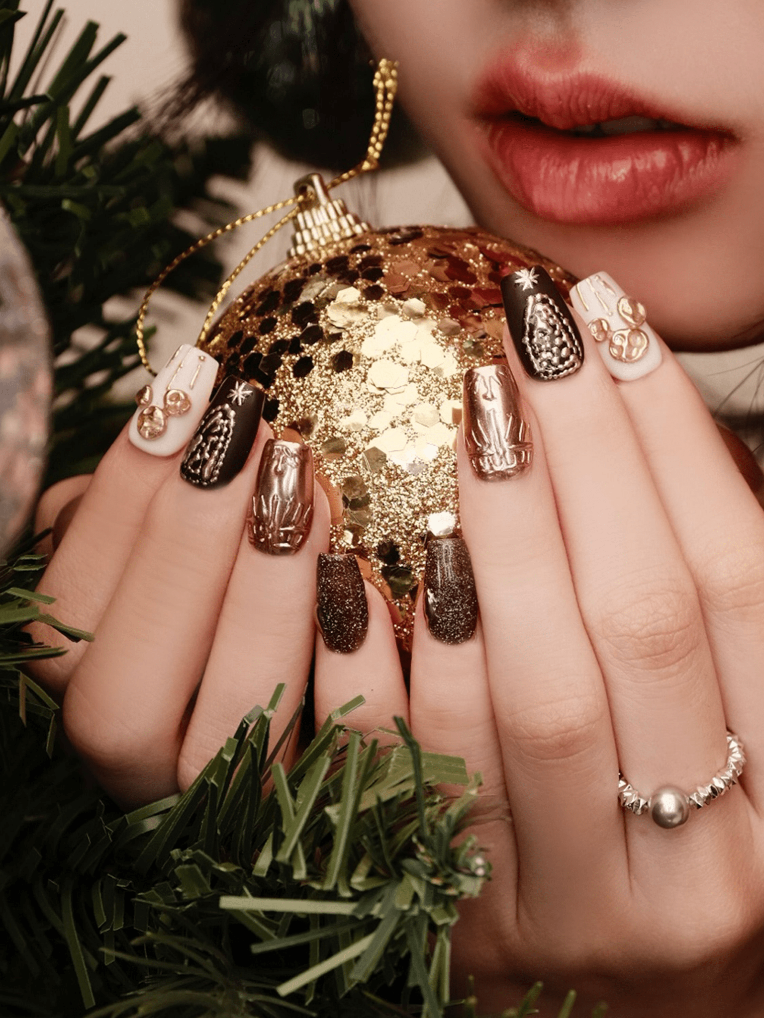 Festive Nails - Hand Painted Press-On Nails by Claw Creature ...