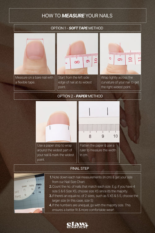 Press-On Nails Size & Length Chart | Nail Sizing Guide – Clawcreature ...
