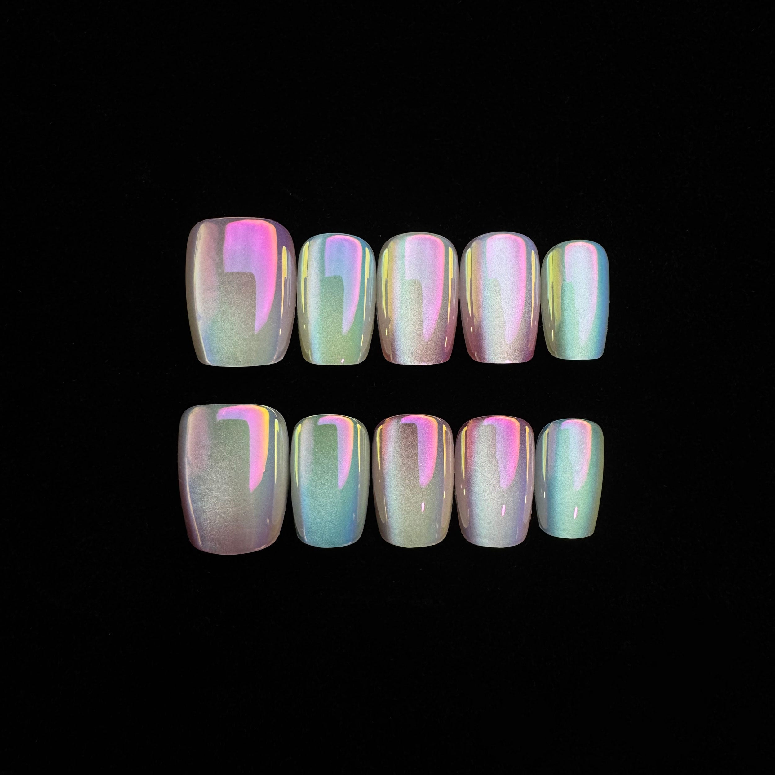 Pastel Prism - Hand Painted Press-On Nails – Clawcreature - Handmade ...