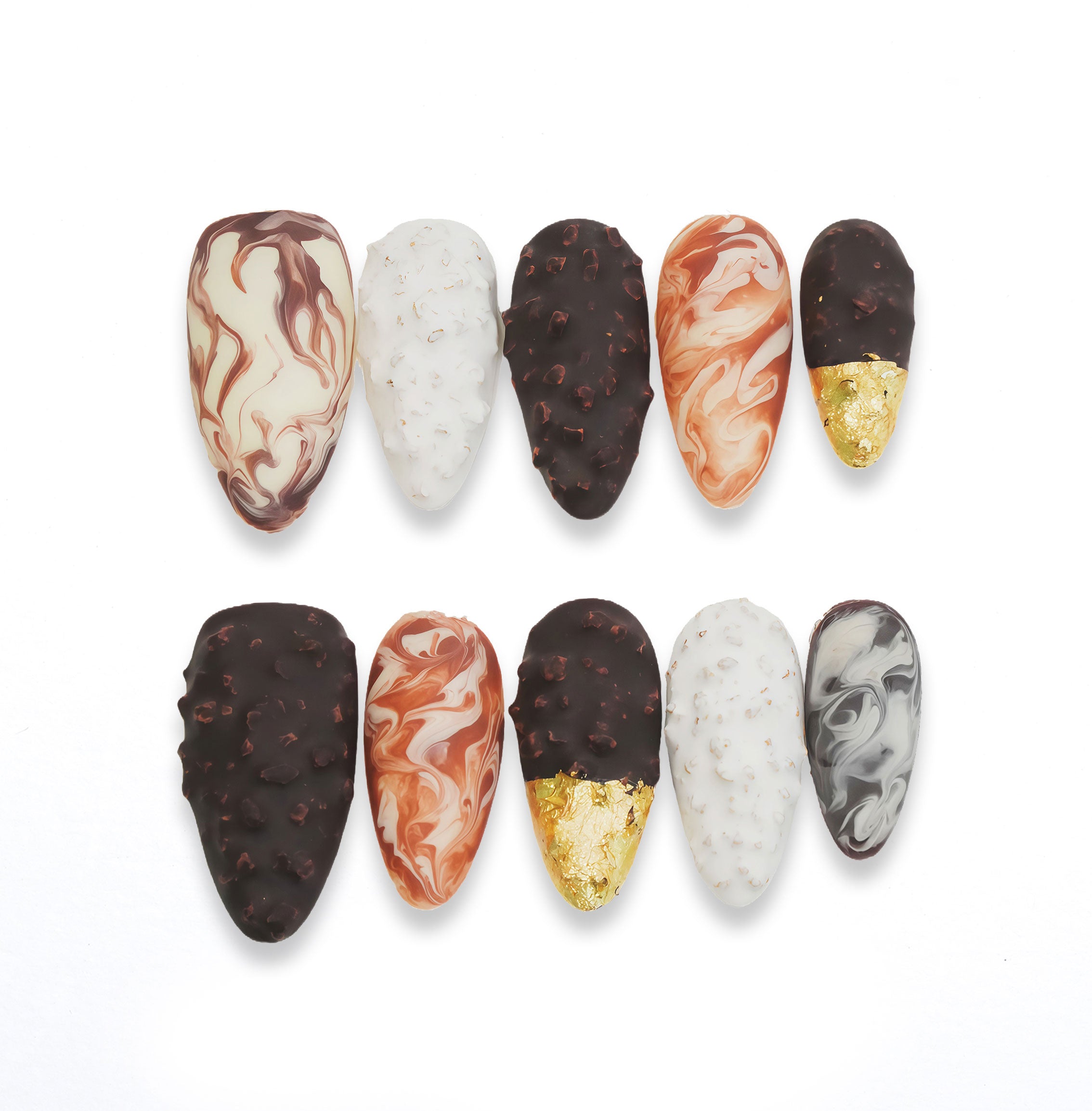 Choco Luxe - Sweet Chocolatey Press-on Nails – Clawcreature - Handmade ...