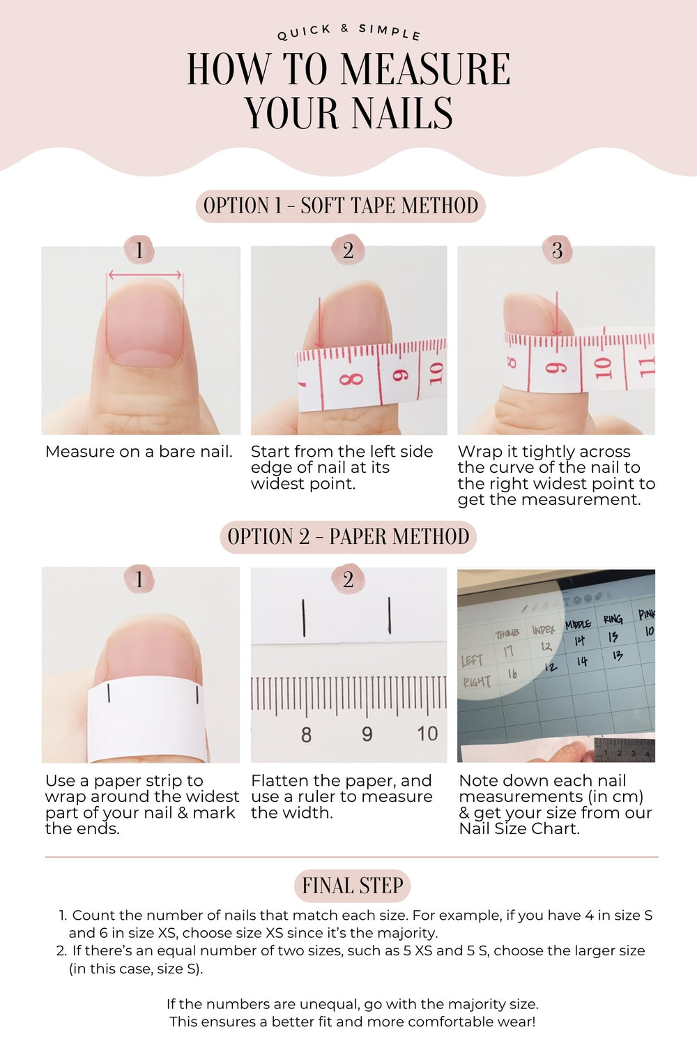 Press-On Nails Size & Length Chart | Nail Sizing Guide